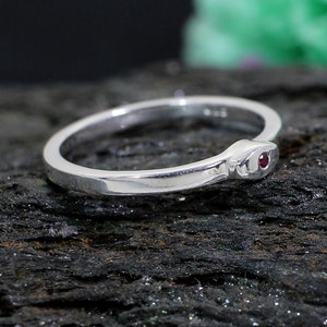 Pink Evil Eye Ring - Minimalist Silver Ring - Handmade Sterling Silver ...