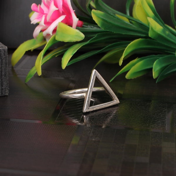 Triangle Gemstone Ring - Etsy