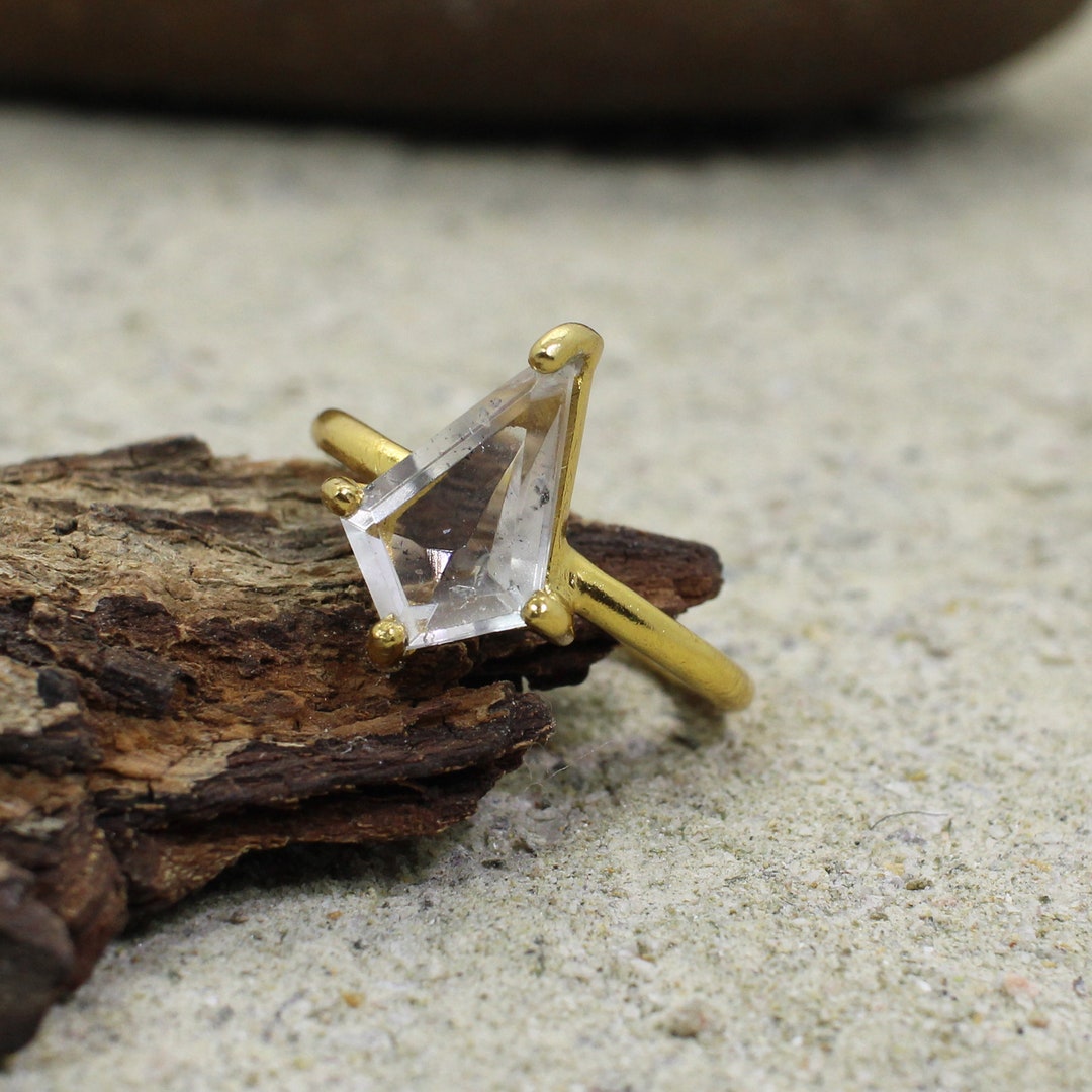 Herkimer Diamond Ring: Kite Stone, 925 Sterling Silver, Handmade - Etsy