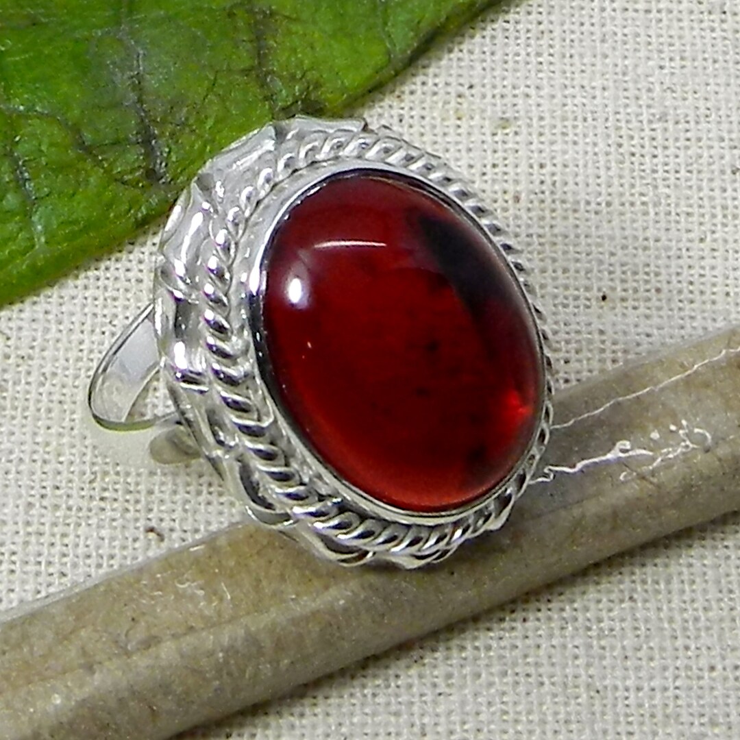 Handmade Red Hydro Onyx Ring: 925 Sterling Silver, July Birthstone - Etsy