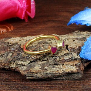Fuchsia Pink Ring-chalcedony Pink Ring-925 Sterling Silver-adjustable ...
