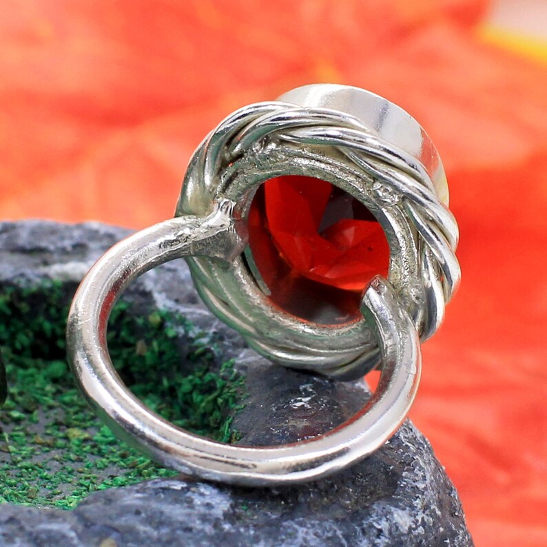 Bold Garnet Hydro Ring Bezel Set Ring Handcrafted Ring - Etsy