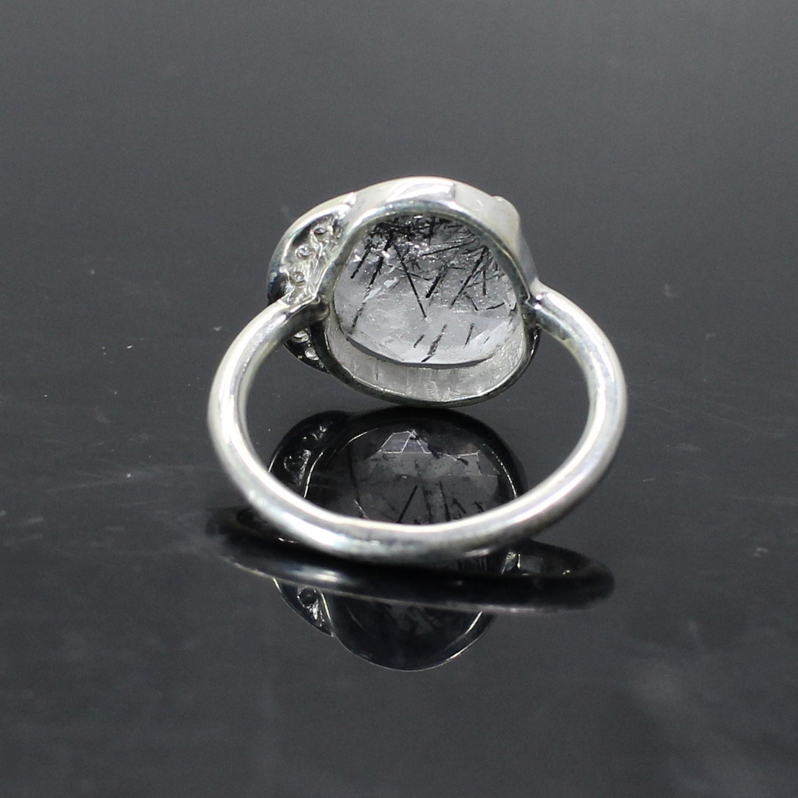 Black Rutile Quartz Ring Natural Black Rutile Ring Cubic | Etsy