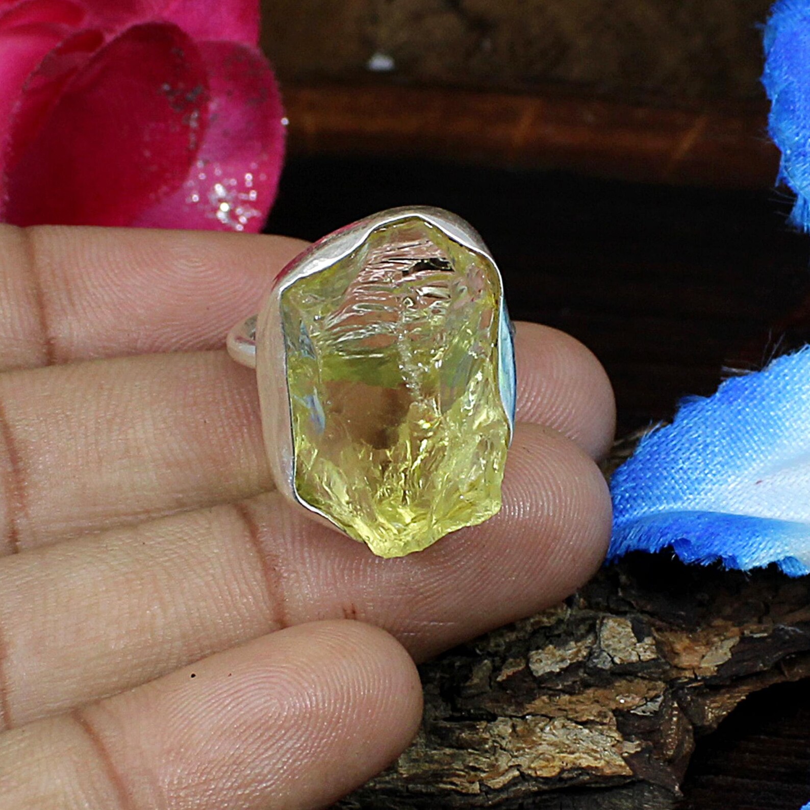 Natural Lemon Topaz Ringbezel Ringmen's Ringlarge - Etsy