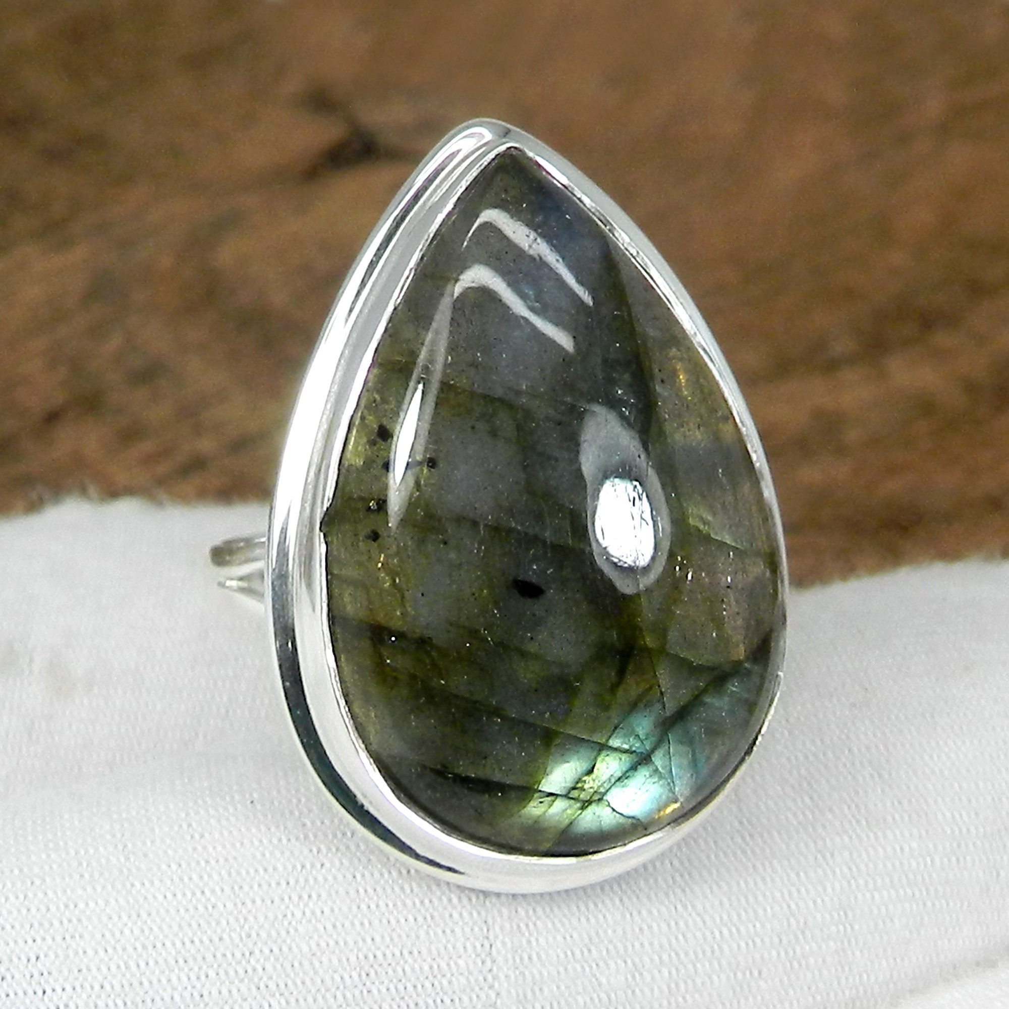Lustrous Labradorite Stone Ring 925 Sterling Silver | Etsy
