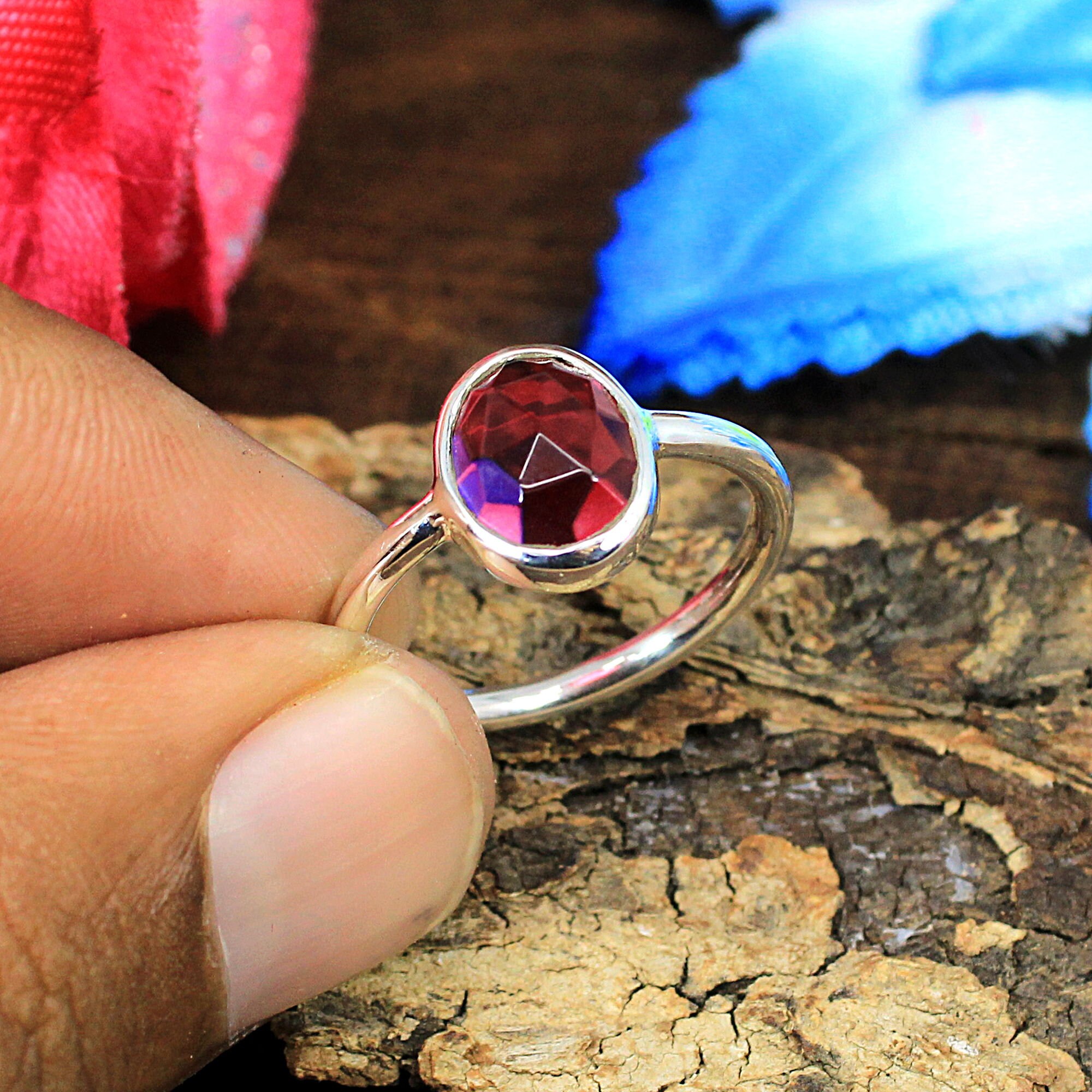 Pink Tourmaline Stone Ring-925 Sterling Silver-Pink Silver | Etsy