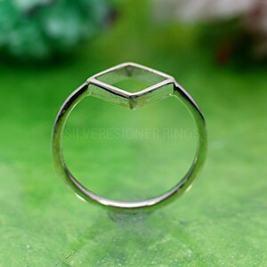 Handmade Sterling Silver Square Ring: Minimalist Boho Jewelry - Etsy