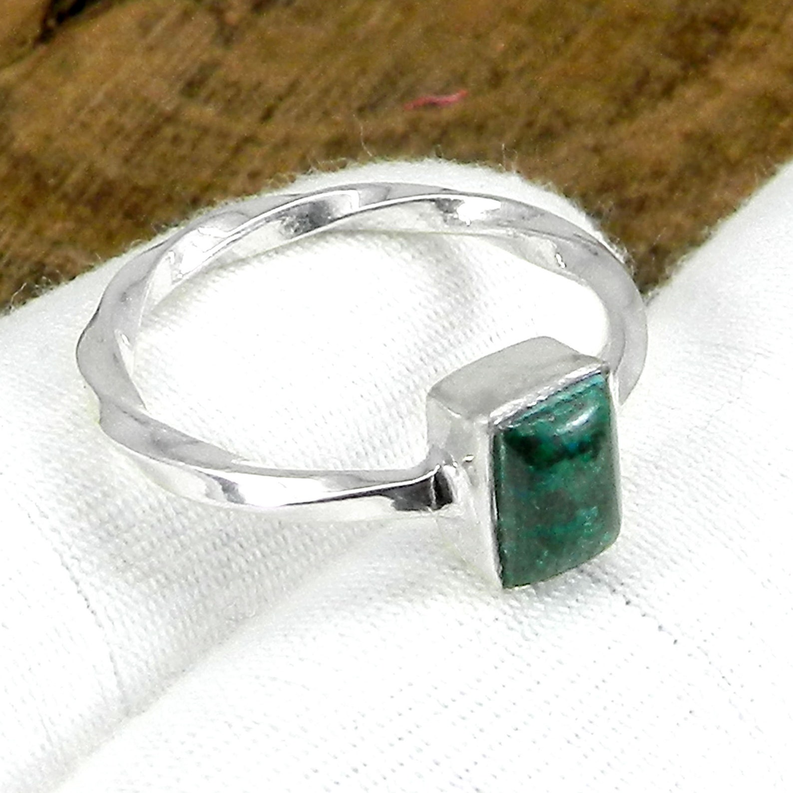 Chrysocolla Ring-925 Sterling Silver Ring-twist Band - Etsy