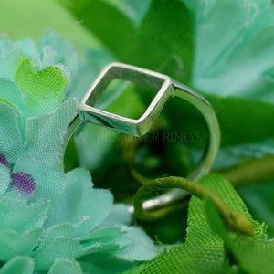 Handmade Sterling Silver Square Ring: Minimalist Boho Jewelry - Etsy