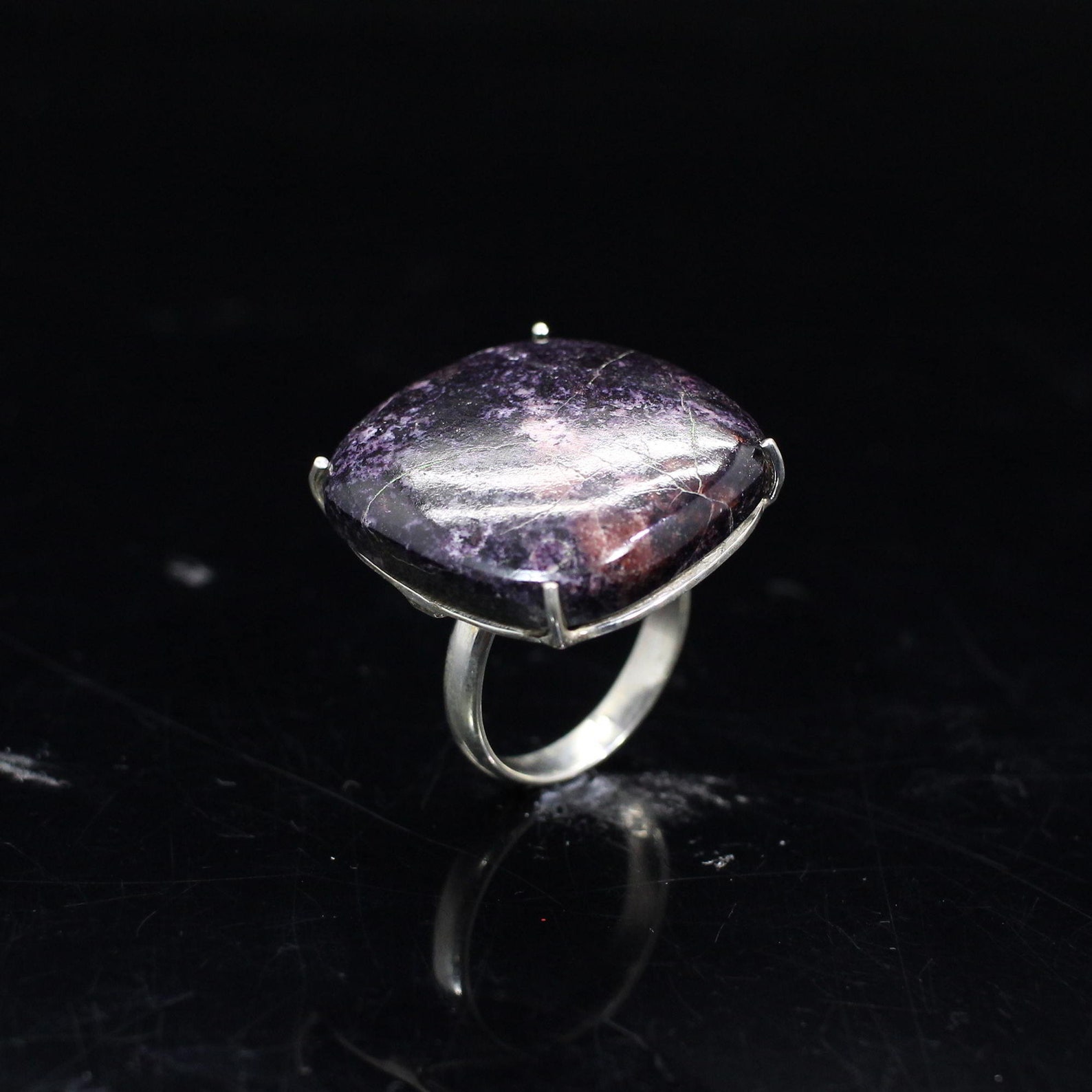 Sugilite Ring Sugilite Gemstone Ring Sterling Silver Ring | Etsy