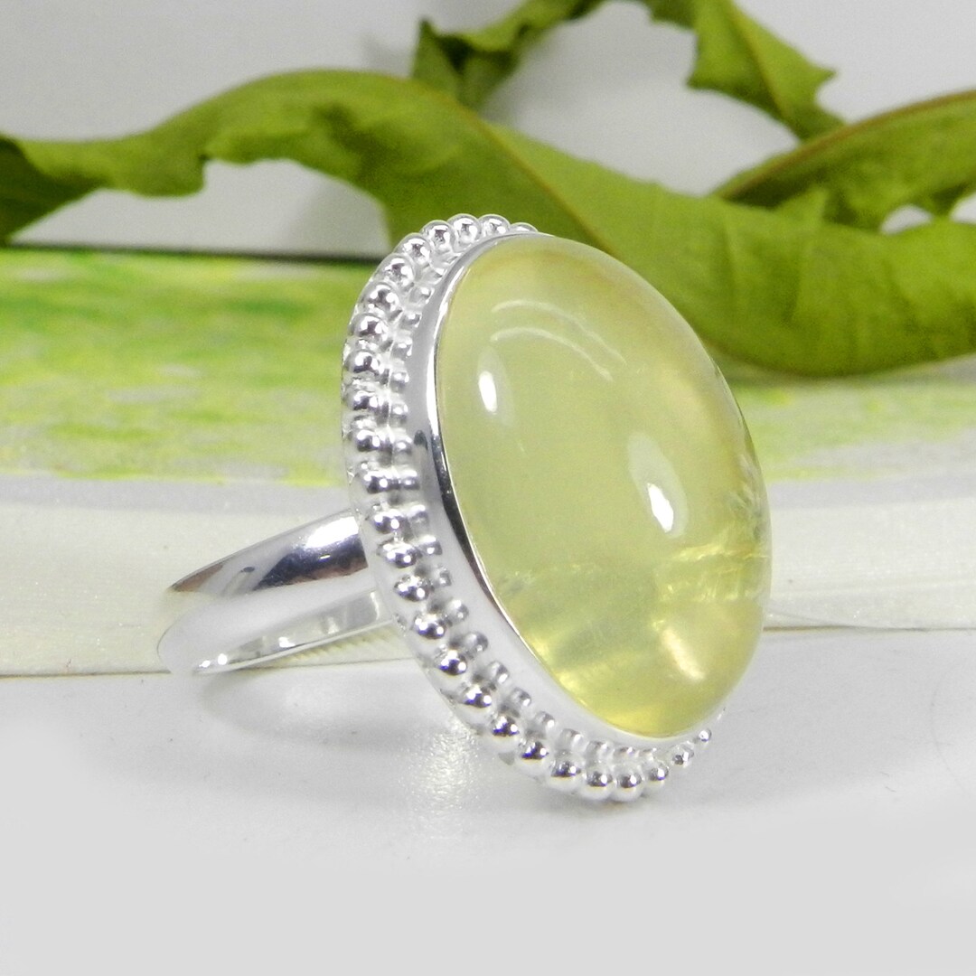 Lemon Quartz Ring,natural Lemon Quartz 18x14mm Oval Gemstone Ring ...