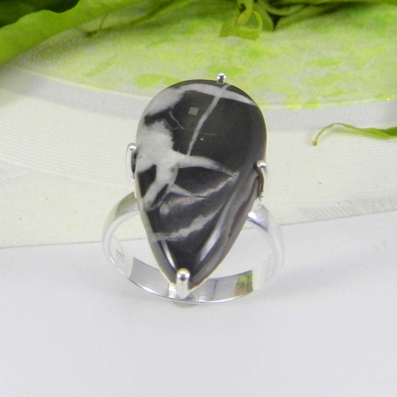 Septarian Ring Septarian 23x12mm Pear Gemstone Ring Prong | Etsy