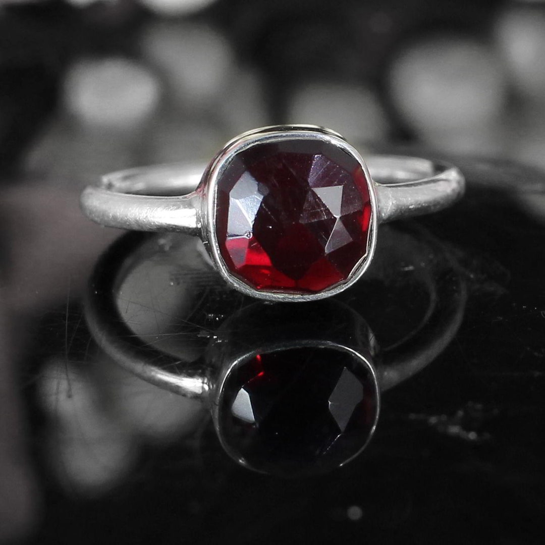 Stapeln Granat Ring Granat Hydro Ring Lünette Ring Granat Schmuck ...