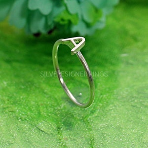 Custom Letter Ring - Personalized Initial Ring - 925 Sterling Silver ...