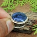 Natural Dumortierite Ring Round Silver Ring Blue Stone Ring Sterling ...