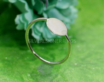Flat Silver Ring - Etsy