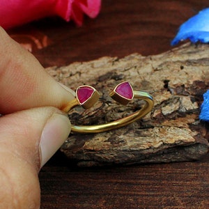 Fuchsia Pink Ring-chalcedony Pink Ring-925 Sterling Silver-adjustable ...