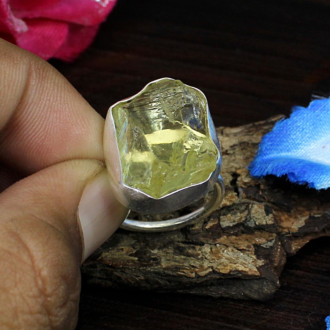 Natural Lemon Topaz Ringbezel Ringmen's Ringlarge - Etsy