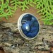 Natural Dumortierite Ring Round Silver Ring Blue Stone Ring Sterling ...