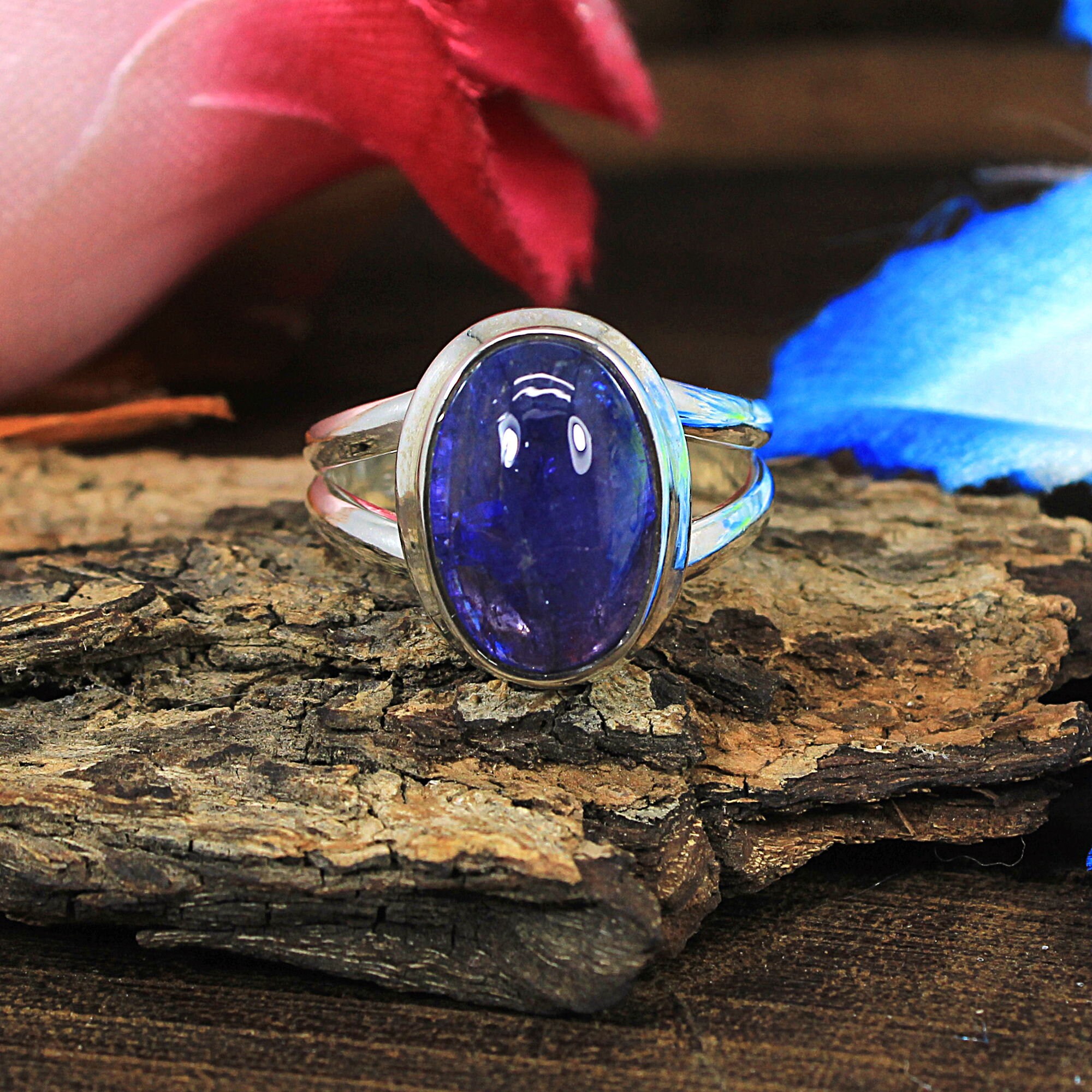 Tanzanite Split Band Ring-925 Sterling Silver-Natural | Etsy