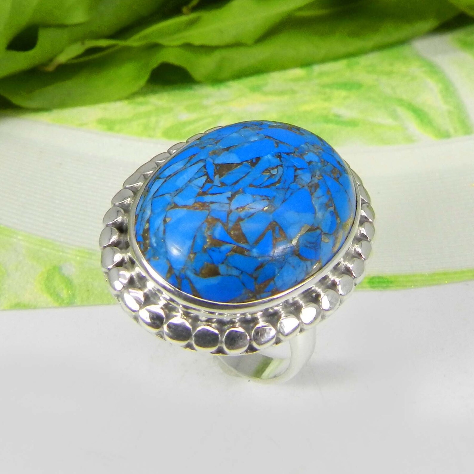 Natural Turquoise Ring-blue Copper Turquoise Ring-925 Sterling - Etsy