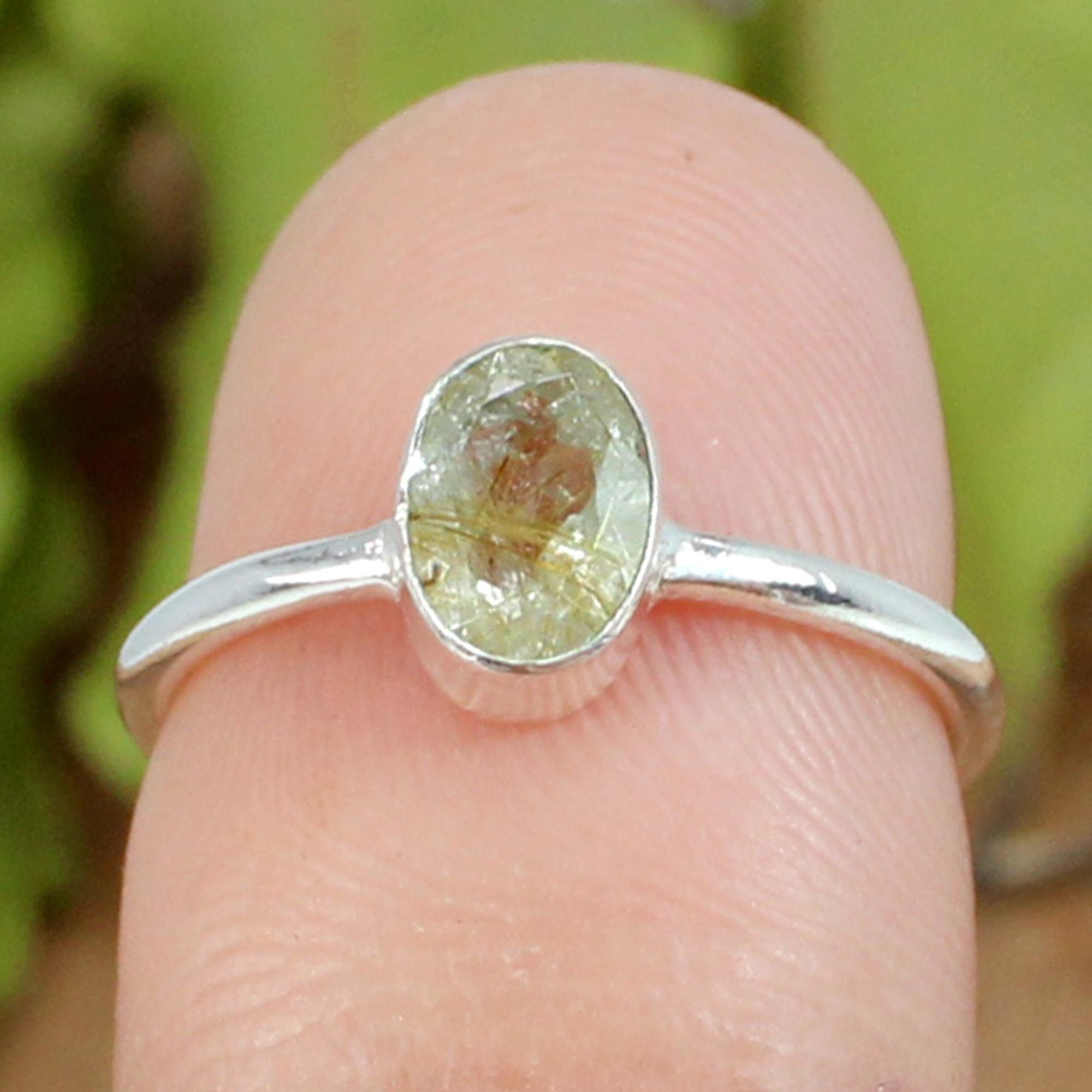 Golden Rutilated Quartz,925 Sterling Silver Ring,rutilated Quartz Ring ...