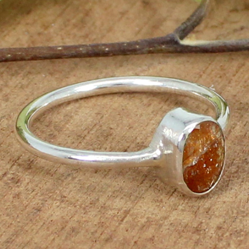 Handmade Natural Sunstone Ring, Sterling Silver, Unisex Design - Etsy