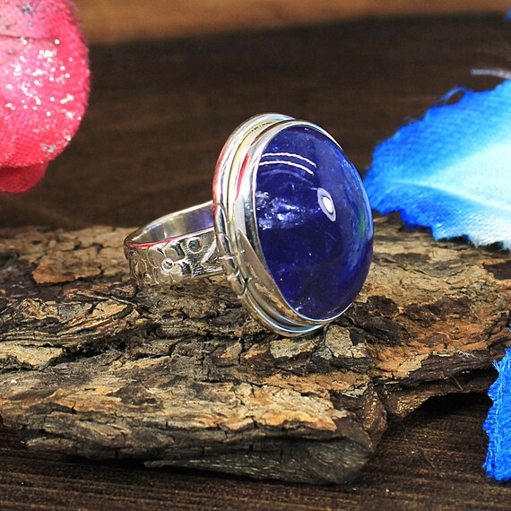 Large Natural Tanzanite Stone Designer Band Ring-925 Sterling | Etsy