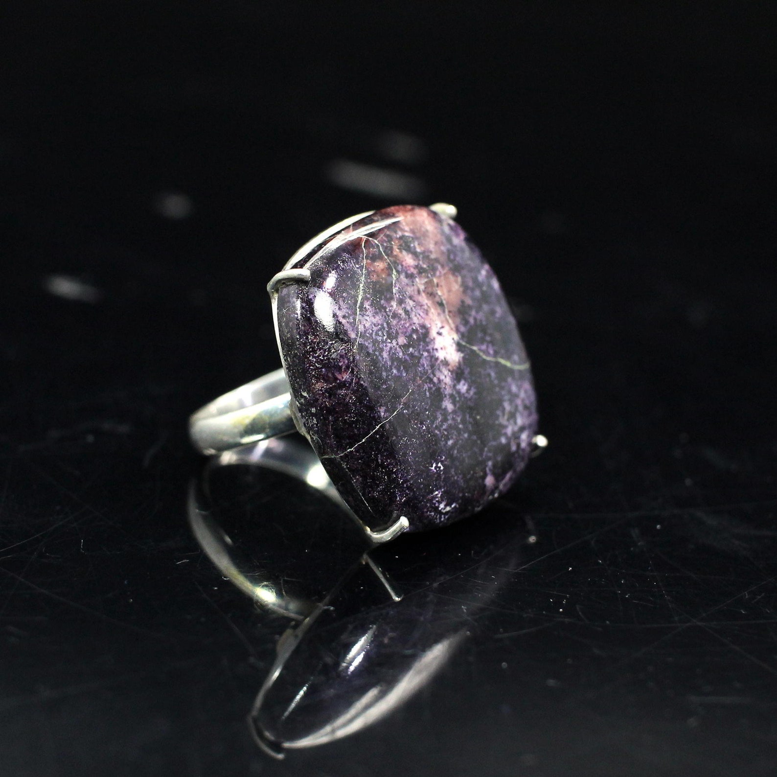 Sugilite Ring Sugilite Gemstone Ring Sterling Silver Ring | Etsy