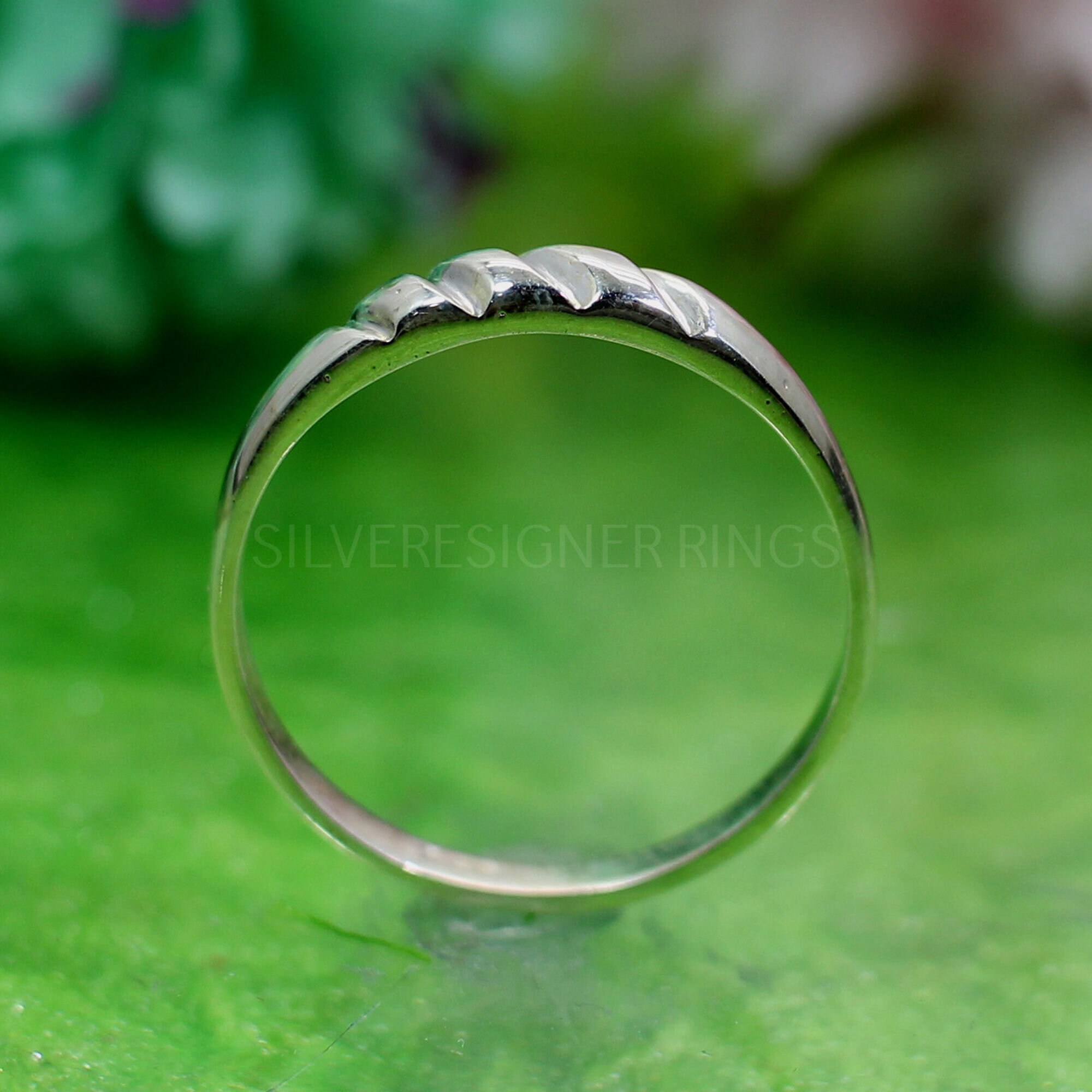 Handmade Minimalist Sterling Silver Thumb Ring - Stacking Wedding Band ...