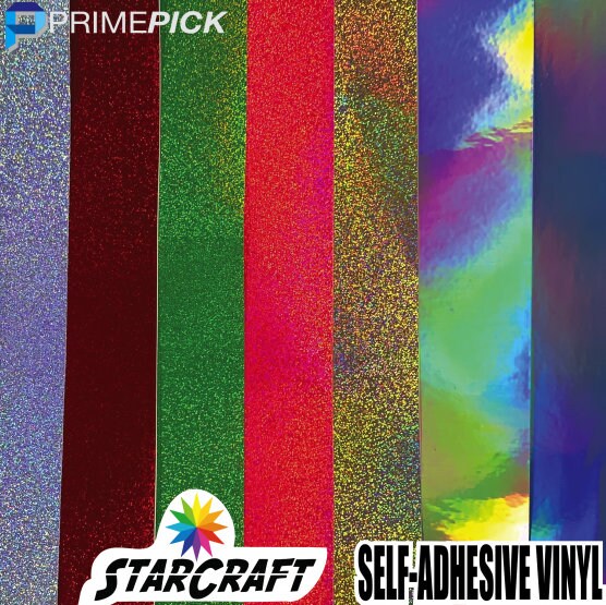 Starcraft Permanent Adhesive Vinyl Sheets Fantasy Holographic Glitter ...