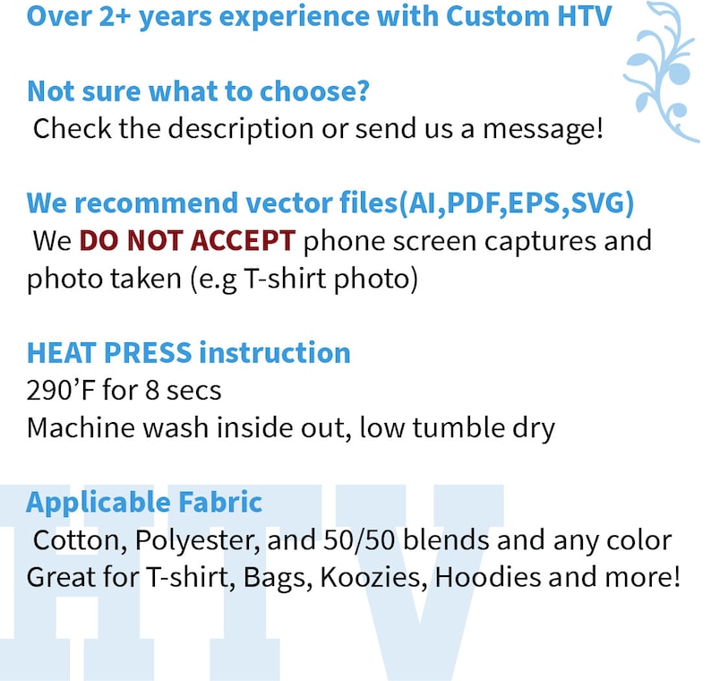 Full Color Custom HTV Print and Cut Ready to Press HTV - Etsy