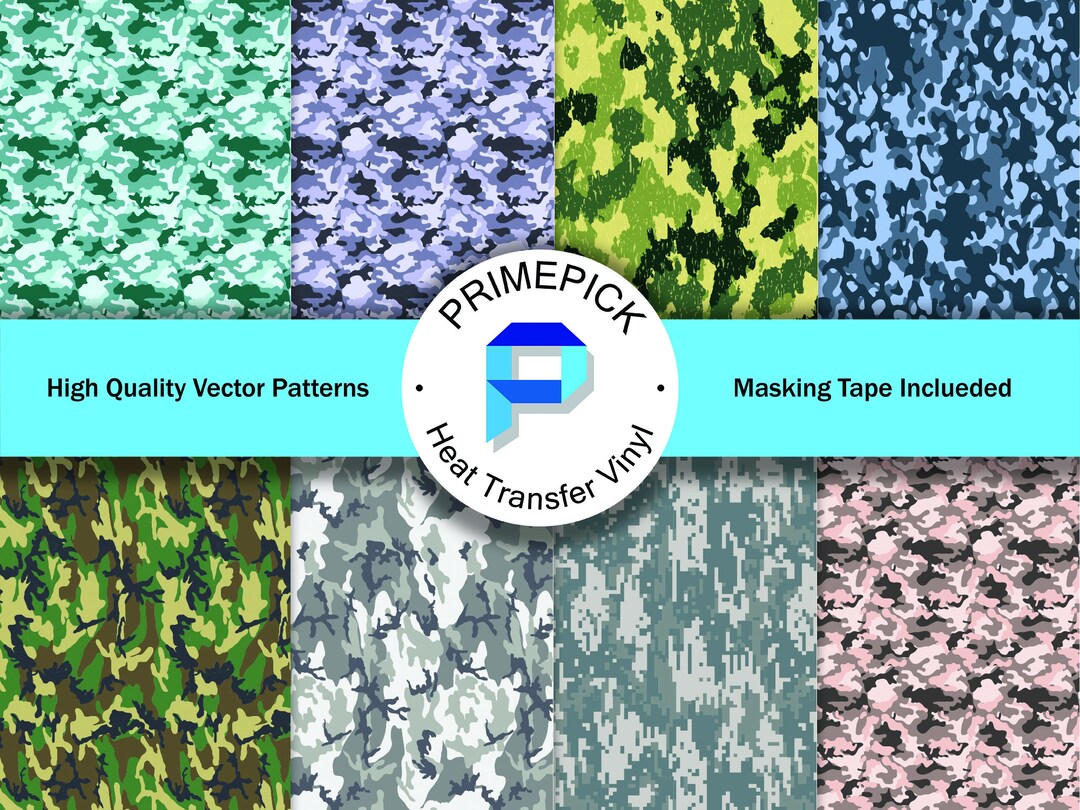 Camo Pattern HTV, Flock, Glitter, Regular, Cameo, Cricut - Etsy