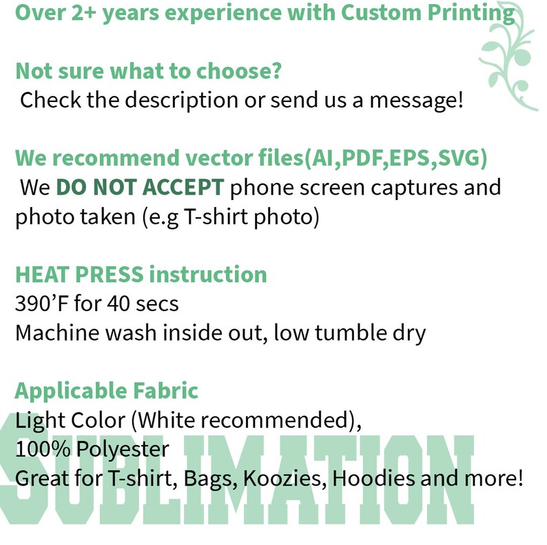 Full Color Custom Sublimation Print • Ready to Press Sublimation Prints ...
