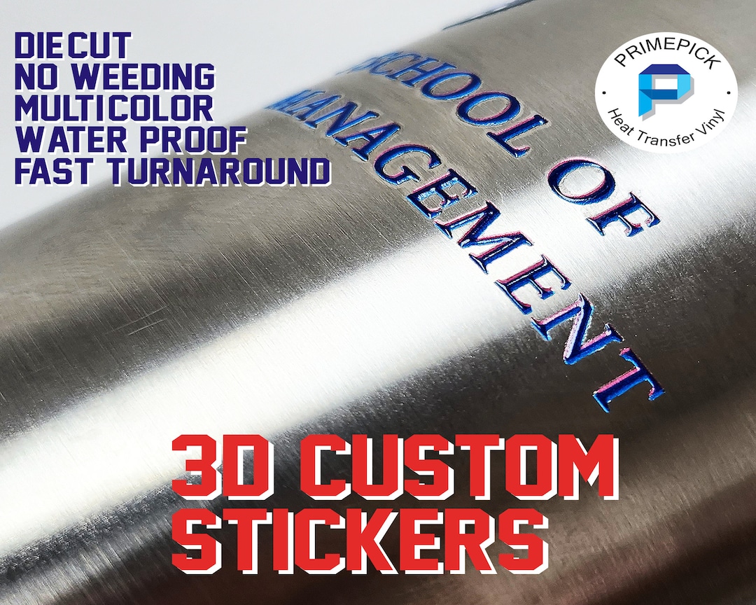 3D Custom UV Permanent Sticker - No Weeding, Ready to Stick, Die-cut ...
