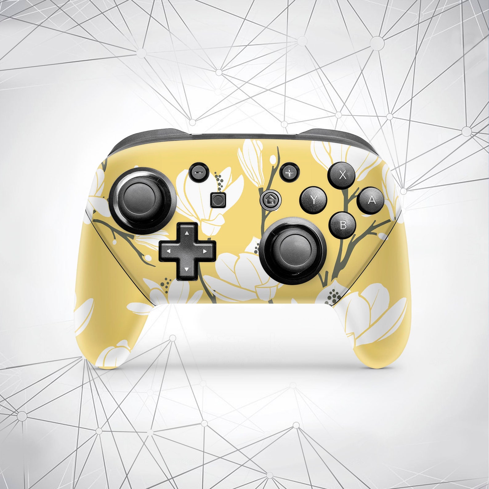 Flower Nintendo Switch skin Floral Joycon decal Yellow Gamer | Etsy