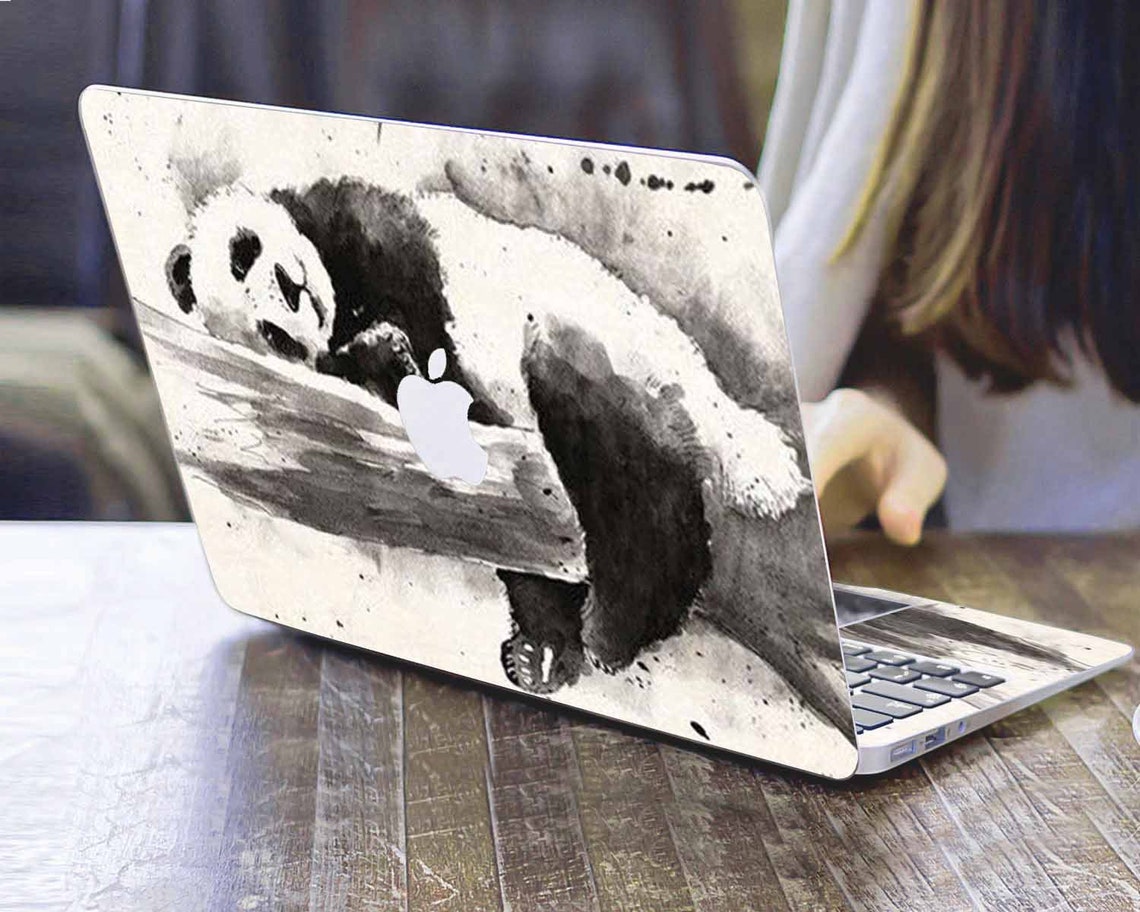 Panda Macbook Skin Animal Macbook Pro Decal Watercolor Art - Etsy