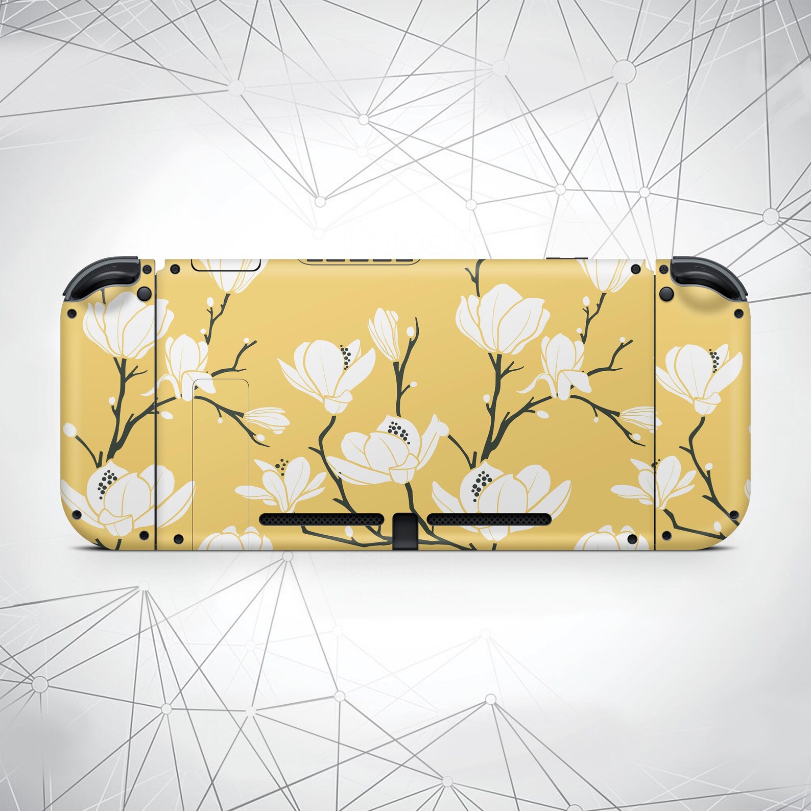 Flower Nintendo Switch skin Floral Joycon decal Yellow Gamer | Etsy