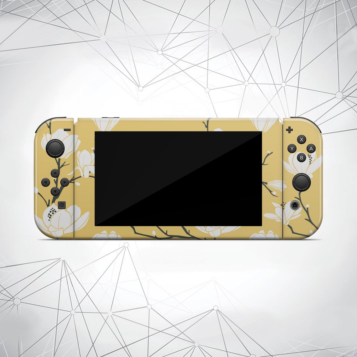 Flower Nintendo Switch skin Floral Joycon decal Yellow Gamer | Etsy
