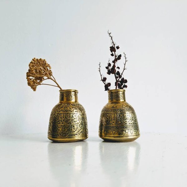 Vintage Brass Vase - Etsy