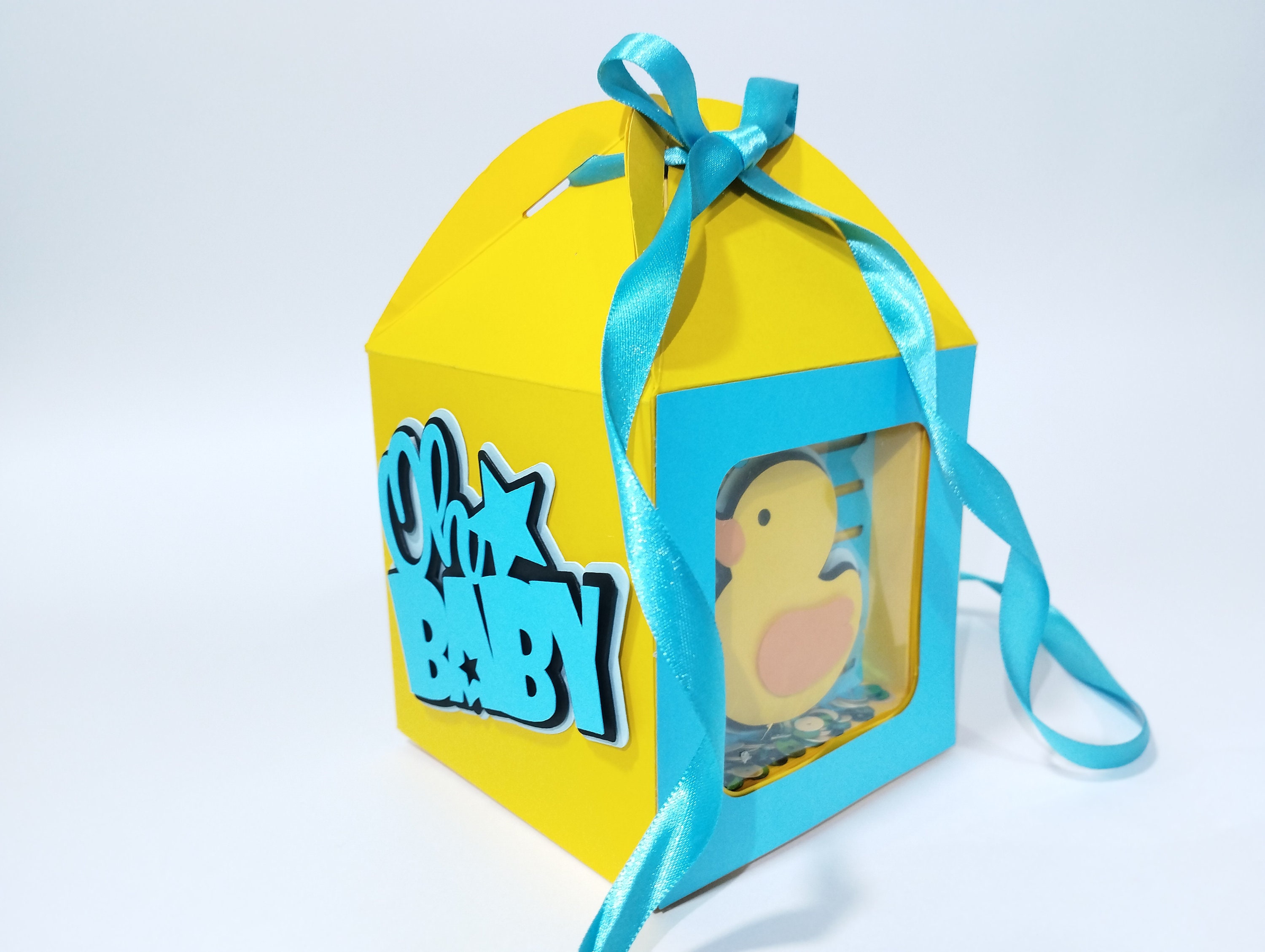 Svg Shaker Box Duck Baby Boy Template Baby Shower Gender - Etsy