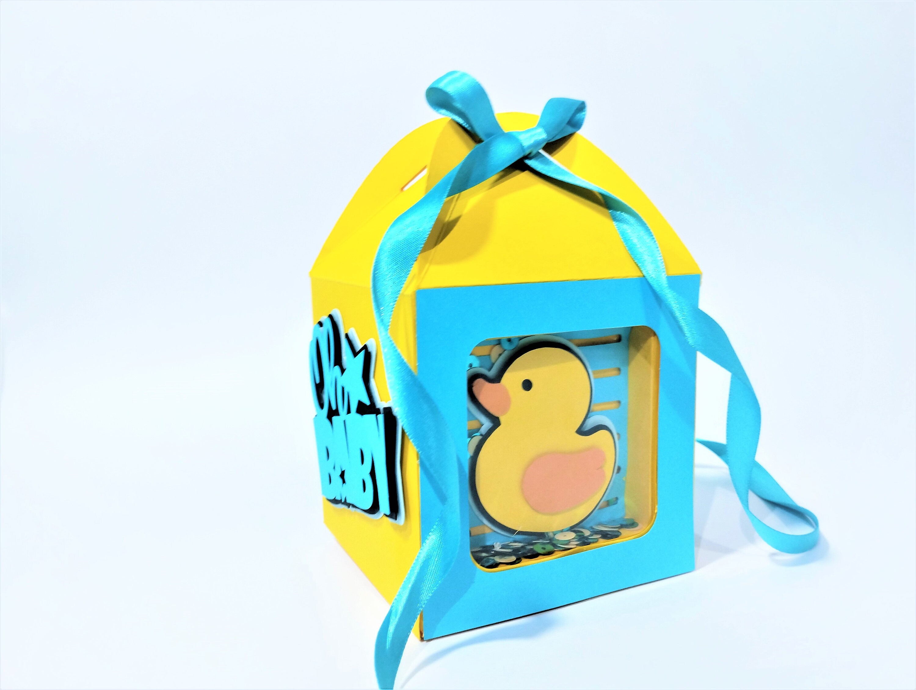Svg Shaker Box Duck Baby Boy Template Baby Shower Gender - Etsy