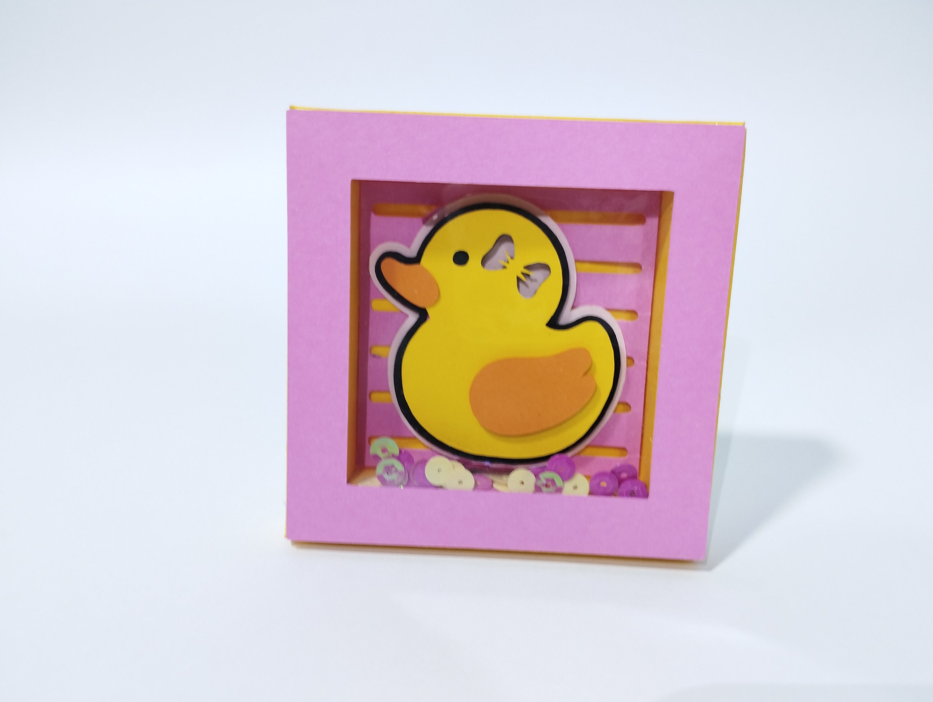 SVG Shaker Mini Shadow Box Duck Baby Girl Template Baby Shower - Etsy
