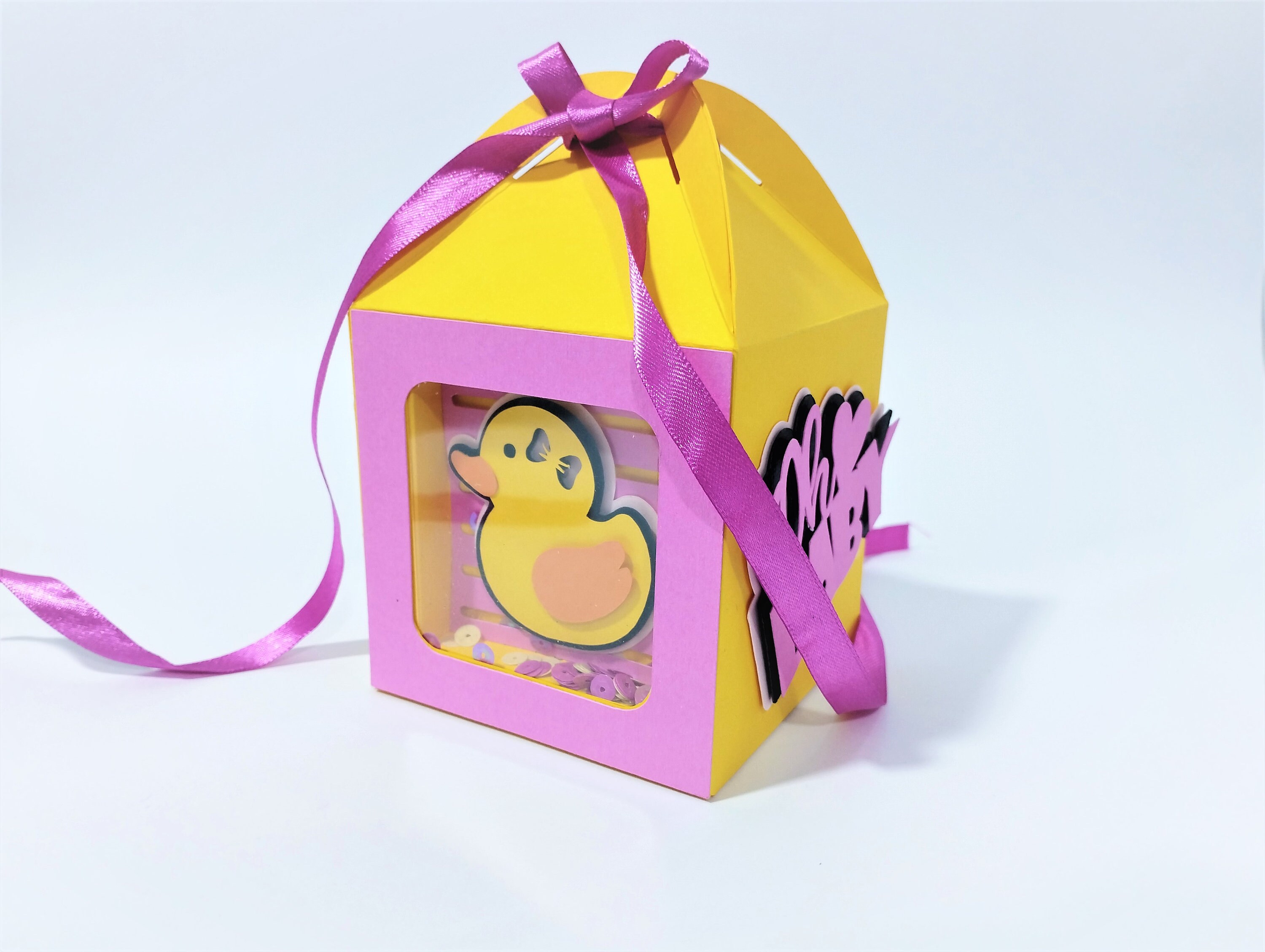 Svg Shaker Box Duck Baby Girl Template Baby Shower Gender - Etsy