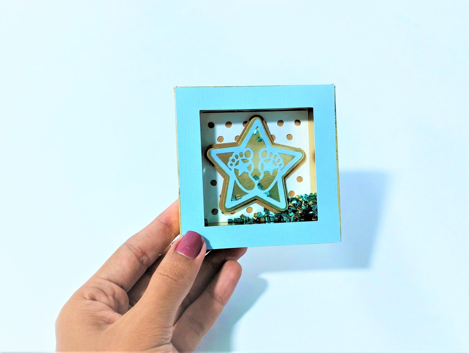 SVG Shaker Mini Shadow Box Footprint Baby Boy Template Baby - Etsy