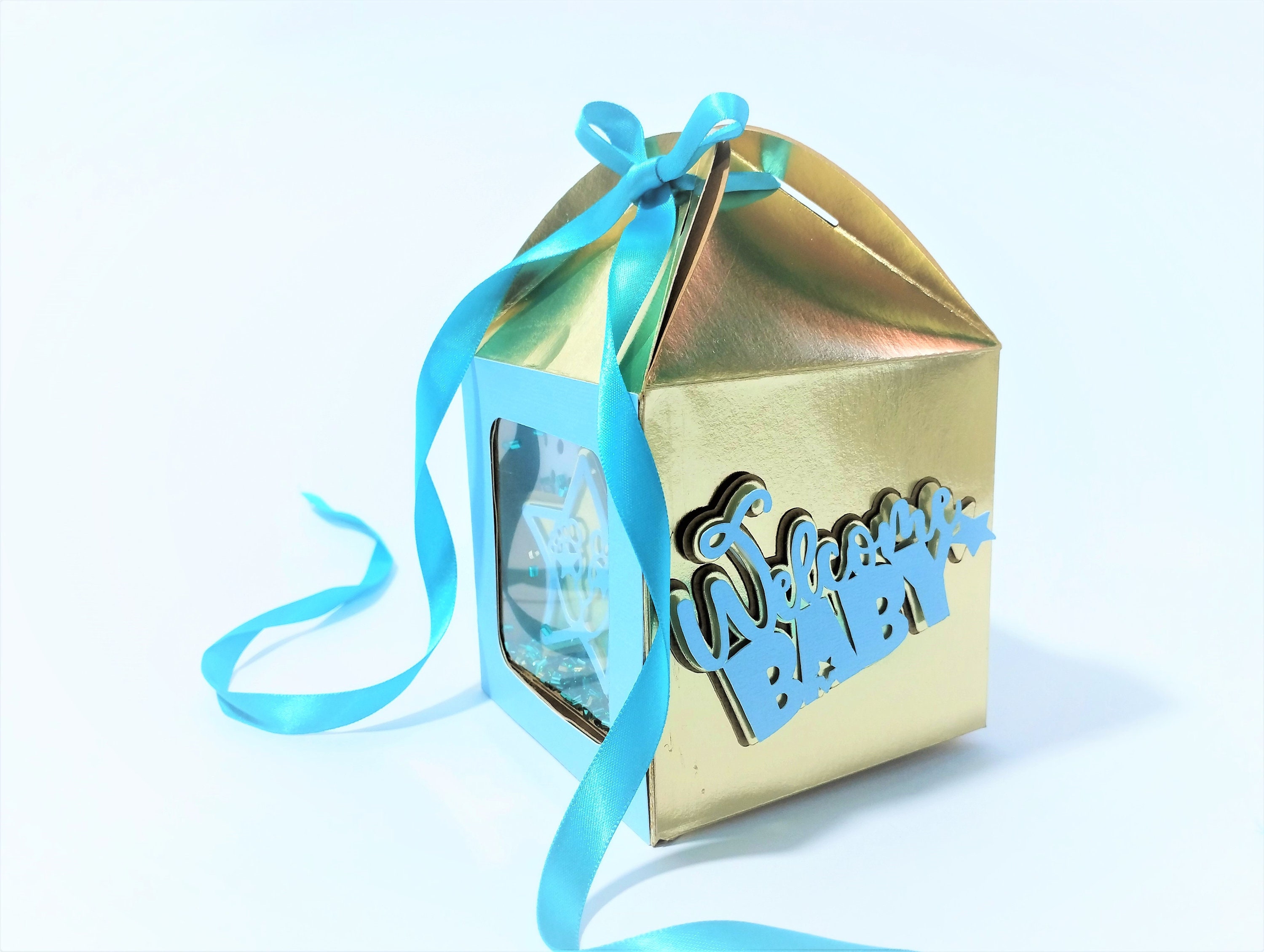 Svg Shaker Box Footprint Baby Boy Boy Template Baby Shower - Etsy