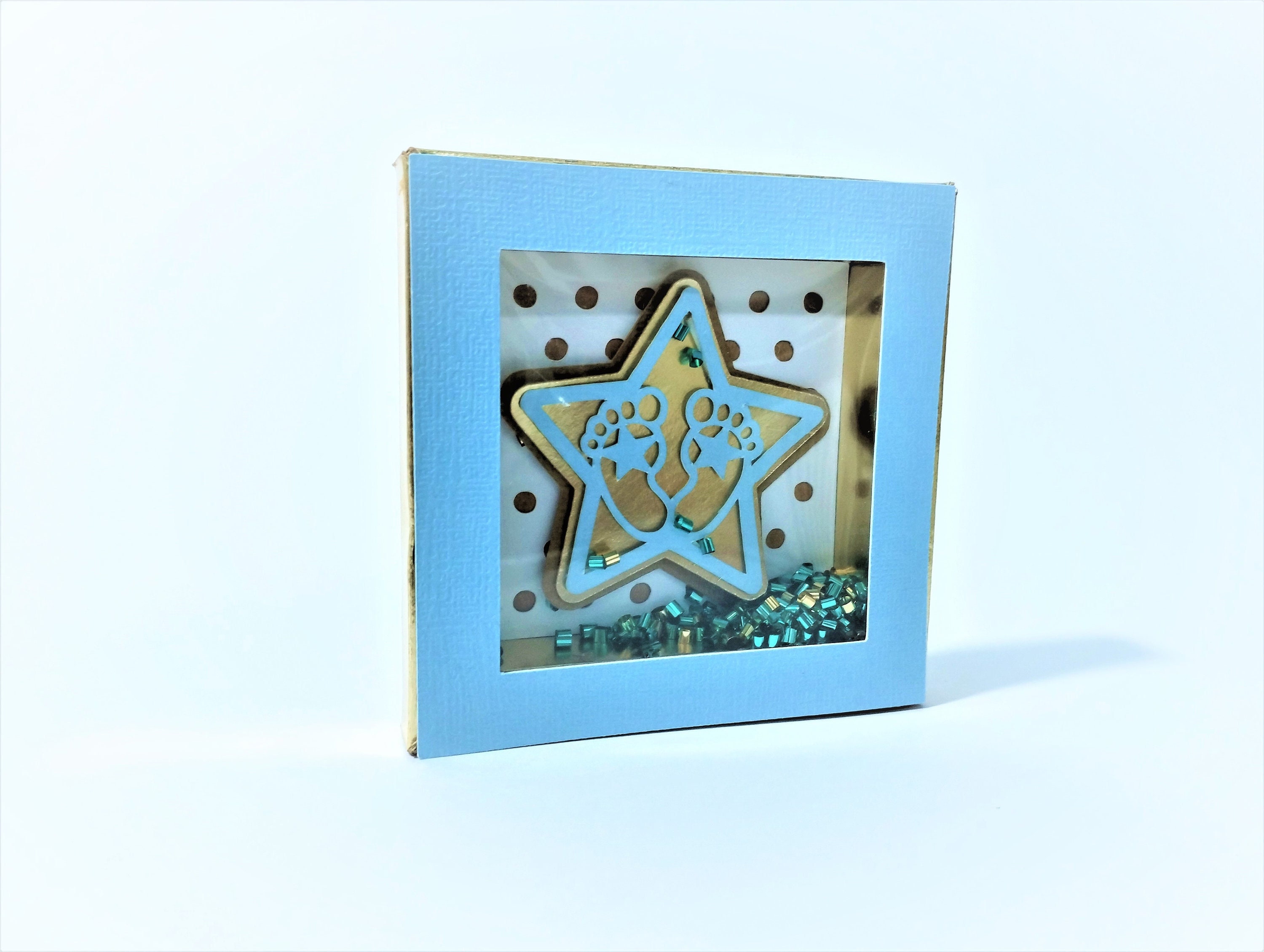 SVG Shaker Mini Shadow Box Footprint Baby Boy Template Baby - Etsy