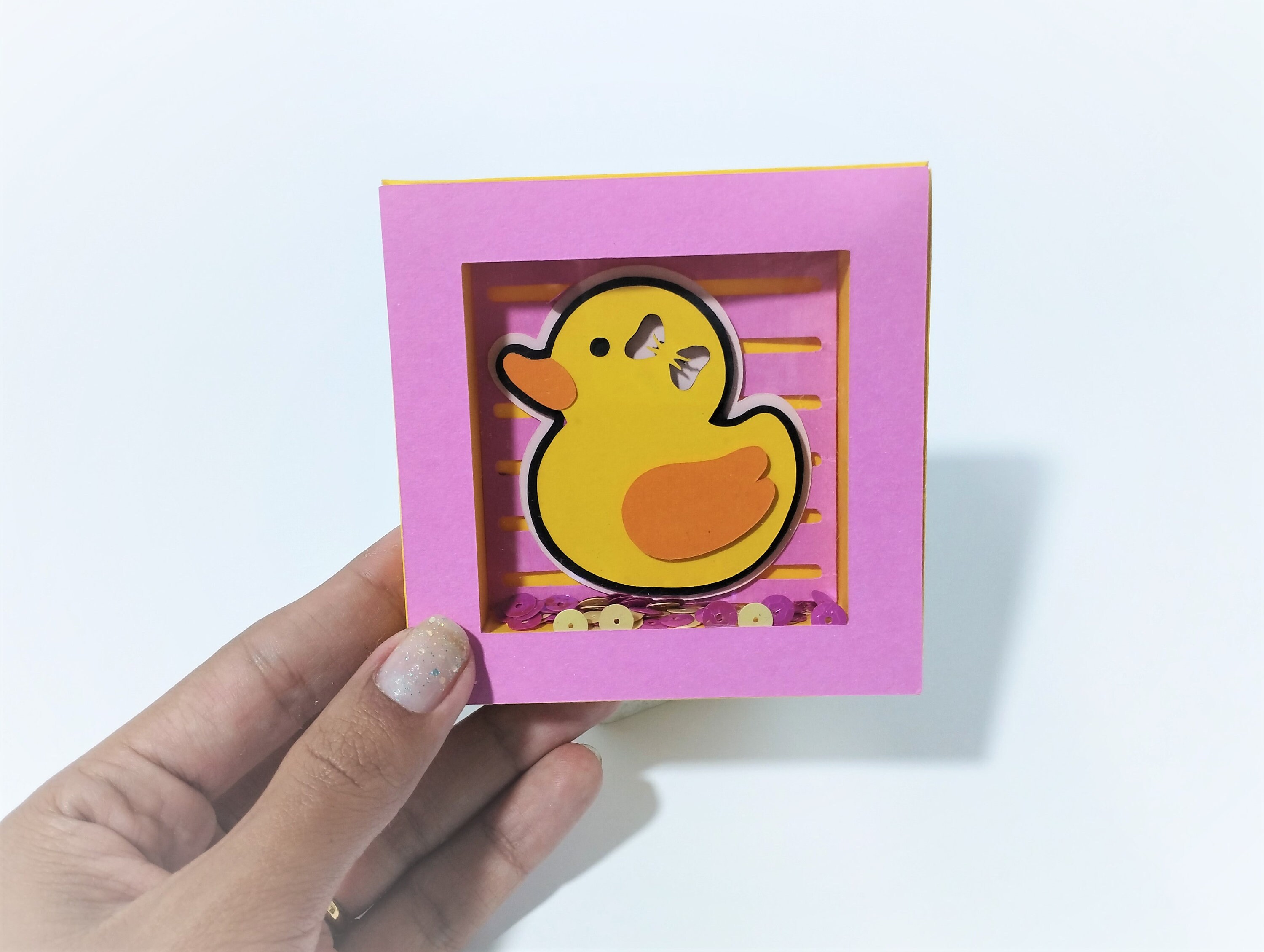 SVG Shaker Mini Shadow Box Duck Baby Girl Template Baby Shower - Etsy