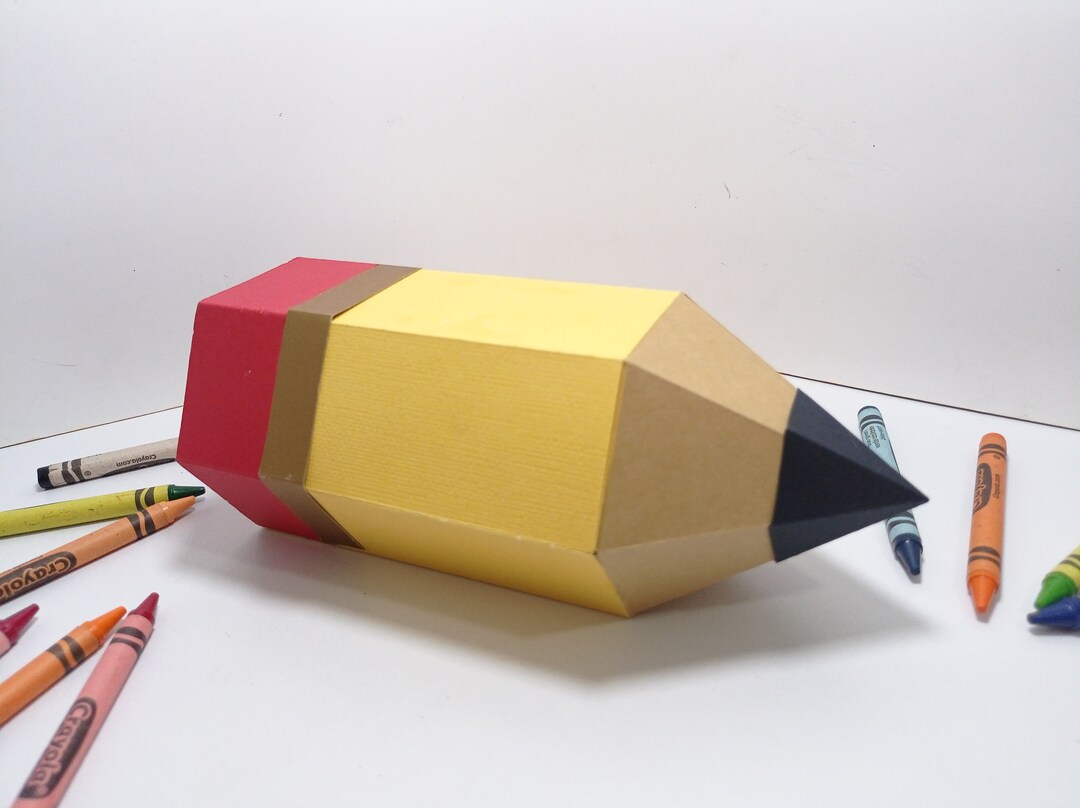 Pencil Shaped Gift Box in SVG Format to Be Used With Cutting Machines ...