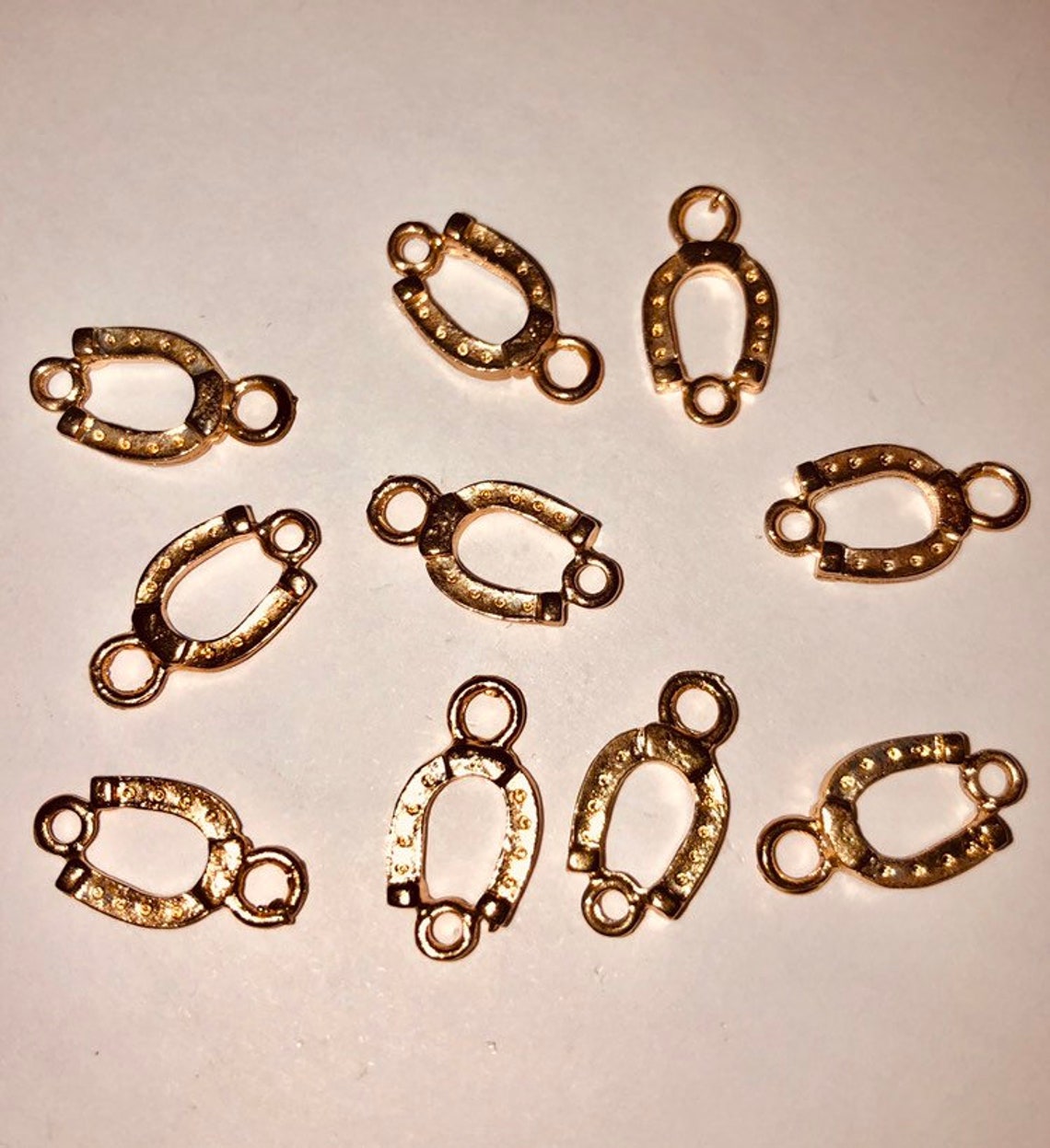 Rose Gold Tone Horseshoe Connector Links 10pcs Small Gold - Etsy